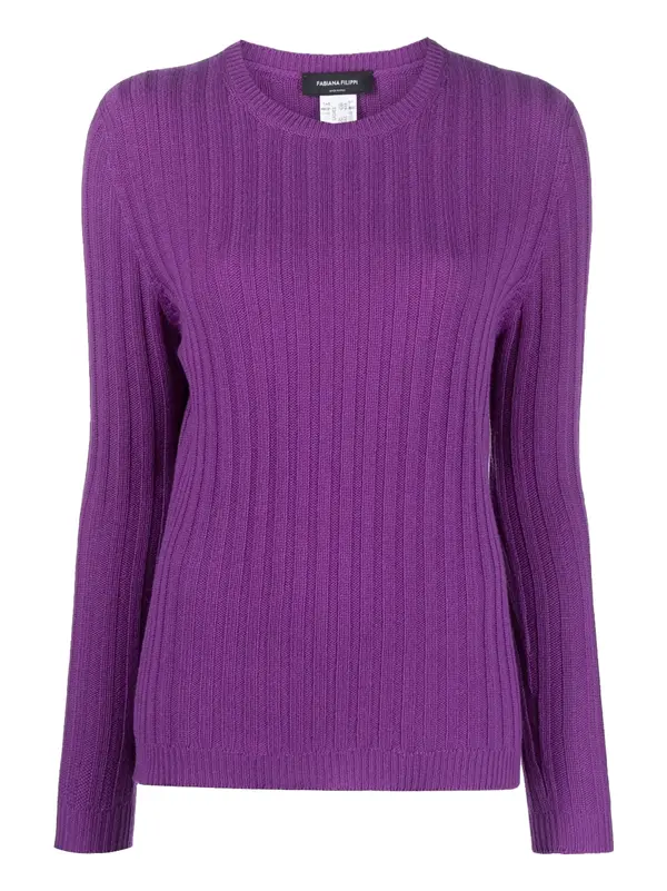 Fabiana Filippi Ribbed-knit Cashmere Jumper - Purple