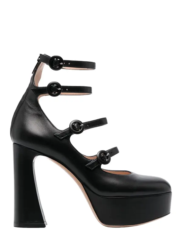 GIANVITO ROSSI 130mm Leather Platform Pumps - Black