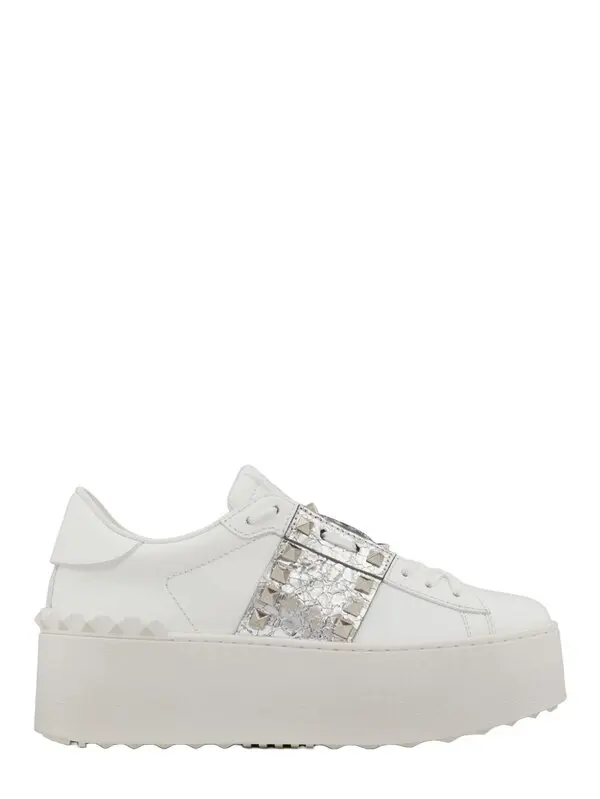 Valentino Garavani Rockstud Untitled Flatform Sneakers - White