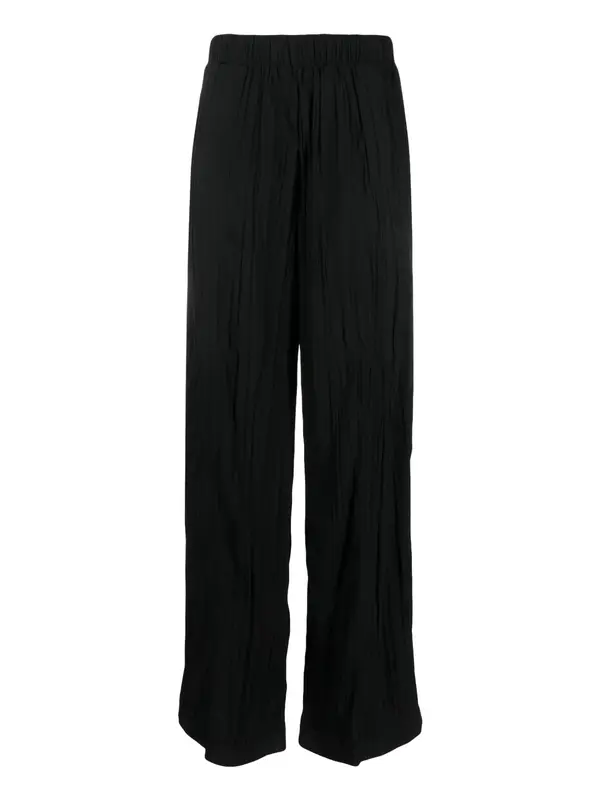 Calvin Klein Straight-leg Plissé Trousers - Black