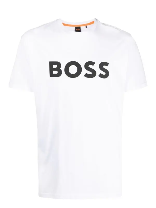 BOSS Logo-print Cotton T-shirt - White