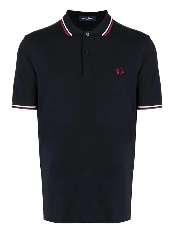 Fred Perry Contrast-trim Cotton Polo Shirt - Blue