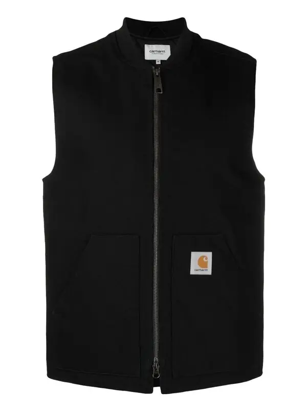 Carhartt Work In Progress Logo-patch Zipped Vest - Black