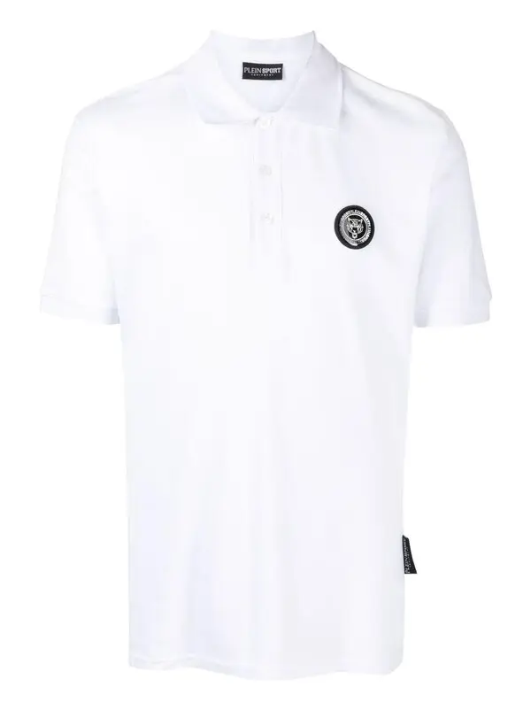 PLEIN SPORT Ss Thunder Tiger Cotton Polo Shirt - White