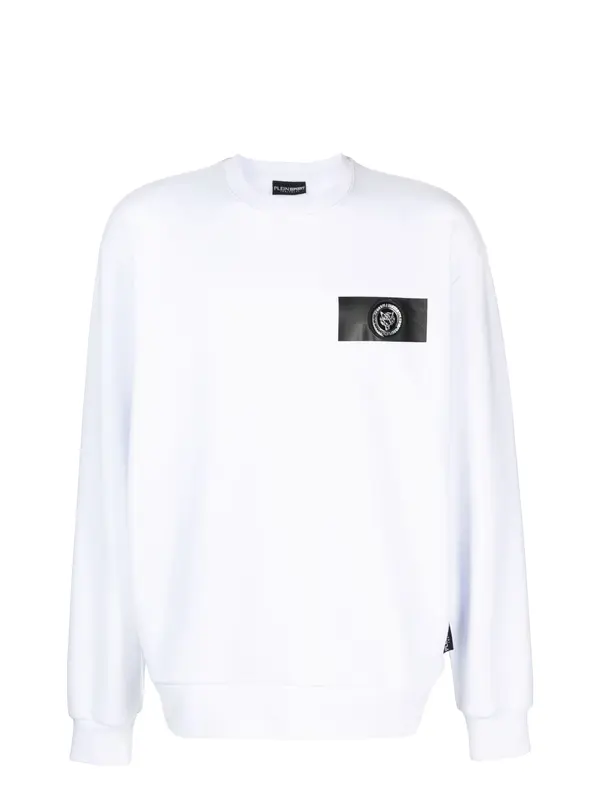 PLEIN SPORT Logo-patch Cotton Sweatshirt - White