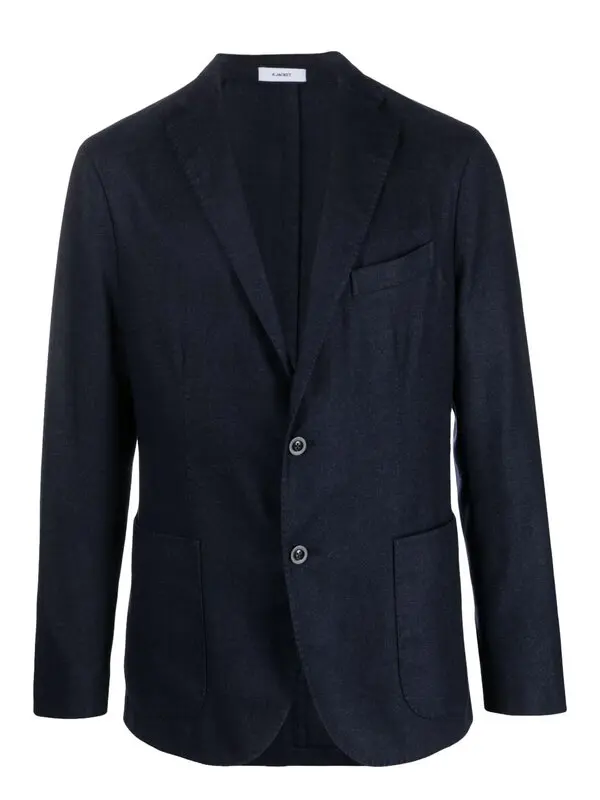 Boglioli Single-breasted Wool-blend Blazer - Blue
