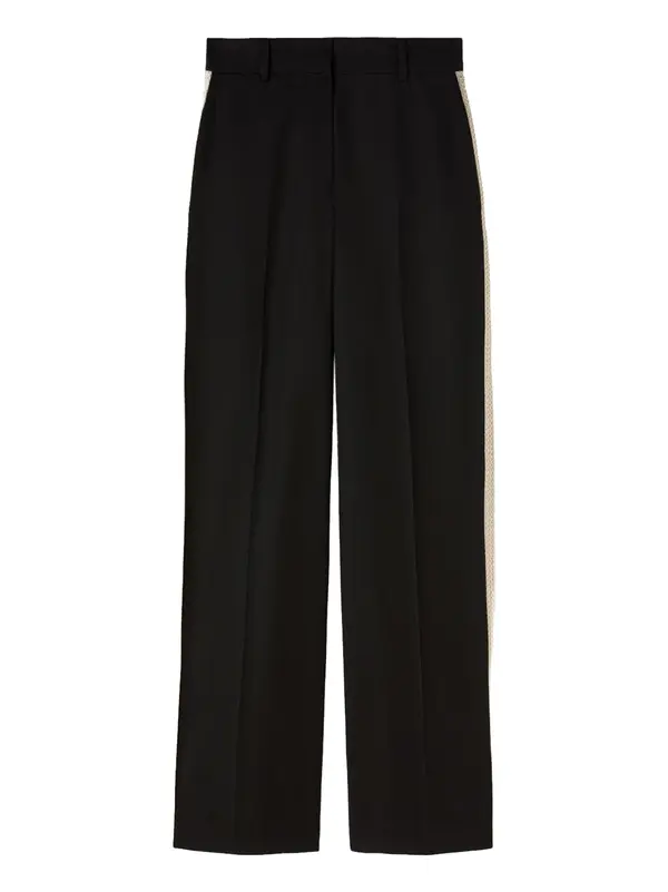 Palm Angels Knit-tape Straight Trousers - Black