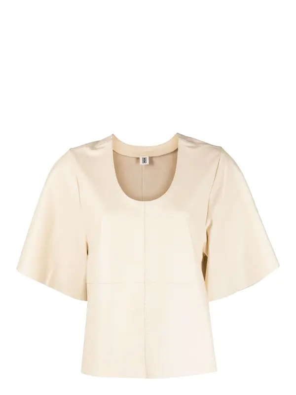 BY MALENE BIRGER Wiolas Leather Top - Neutrals