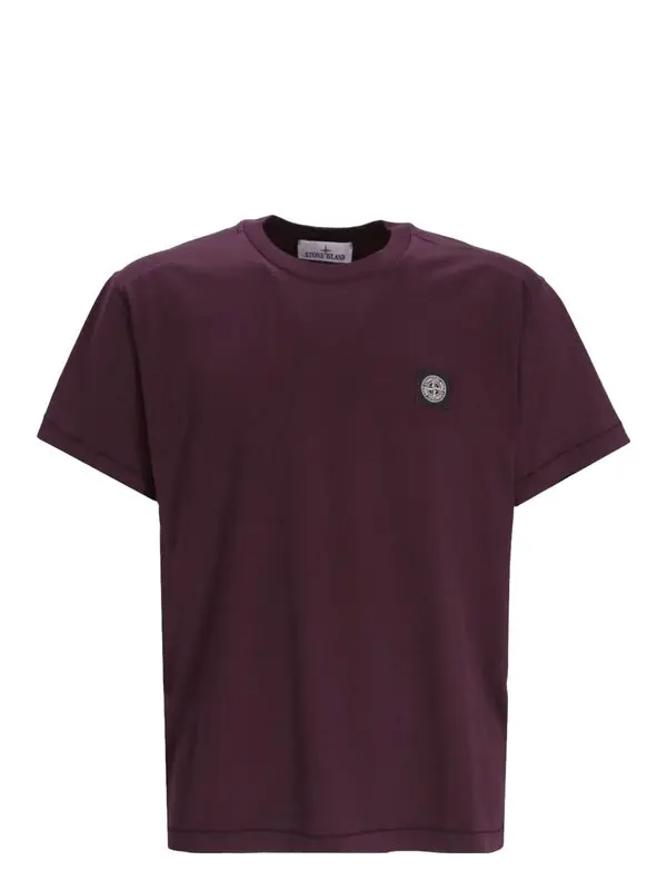 Stone Island Compass-motif Cotton T-shirt - Purple