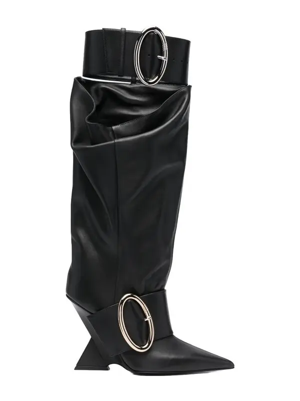 Attico Dada 100mm Slouchy Boots - Black