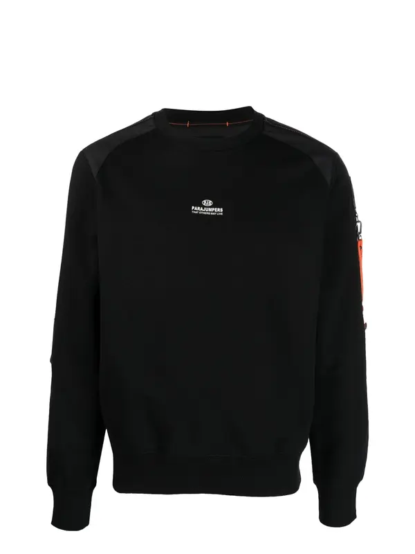 PARAJUMPERS Sabre Logo-patch Cotton-blend Sweatshirt - Black