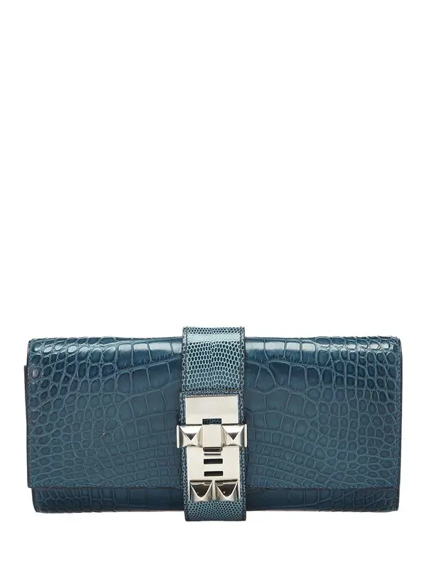 Hermès Alligator & Lizard Medor 23 Clutch - Colvert