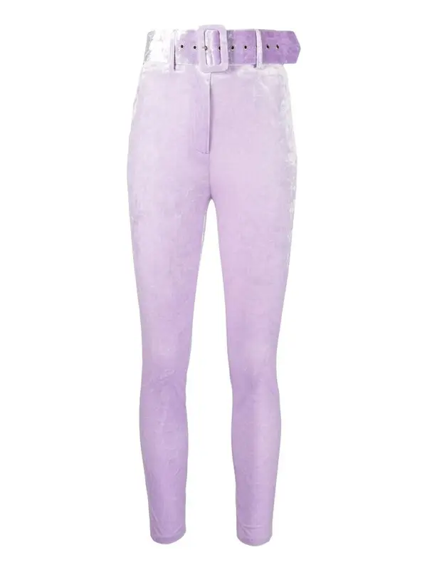 Patrizia Pepe Belted High-waist Trousers - Purple