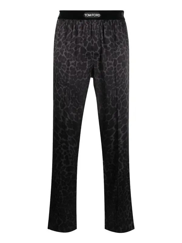 TOM FORD Leopard-print Trousers - Black