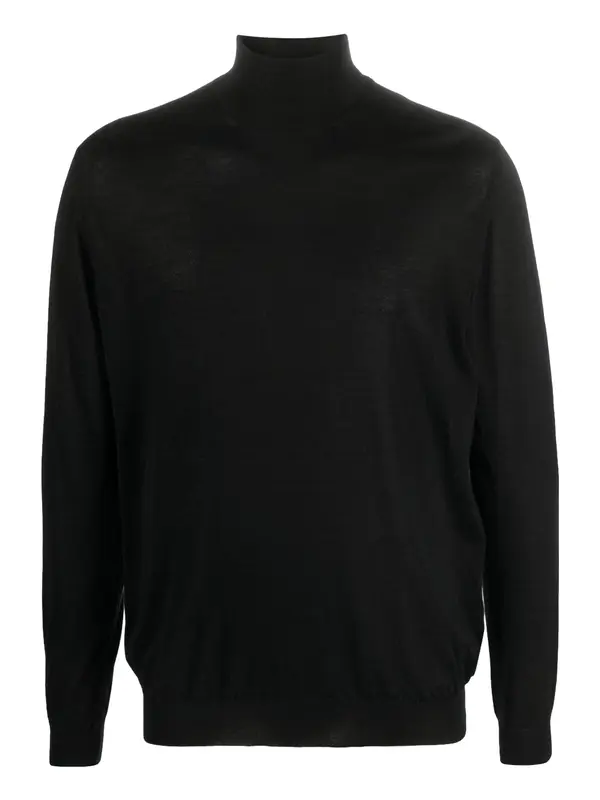 Malo Roll-neck Fine-knit Jumper - Black