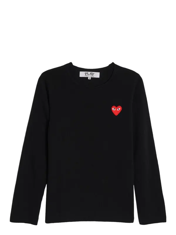 Play Comme Des Garcon Logo-patch Cotton Jumper - Black