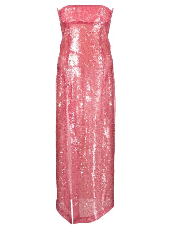 Attico Sequinned Bustier Midi Dress - Pink