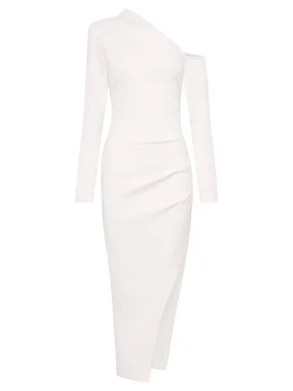NICHOLAS Shiloh One-shoulder Midi Dress - White