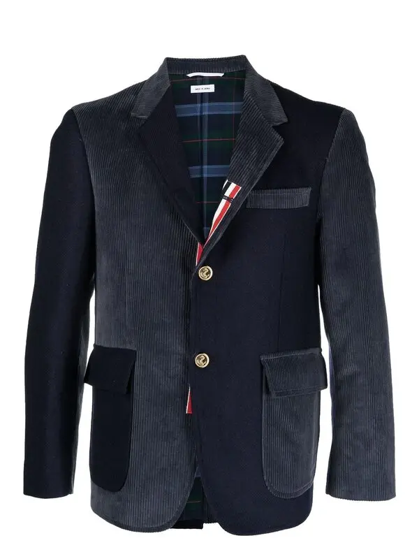 Thom Browne Panelled Corduroy Blazer - Blue