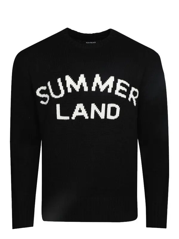 NAHMIAS Summerland Intarsia Crewneck Sweater - Black