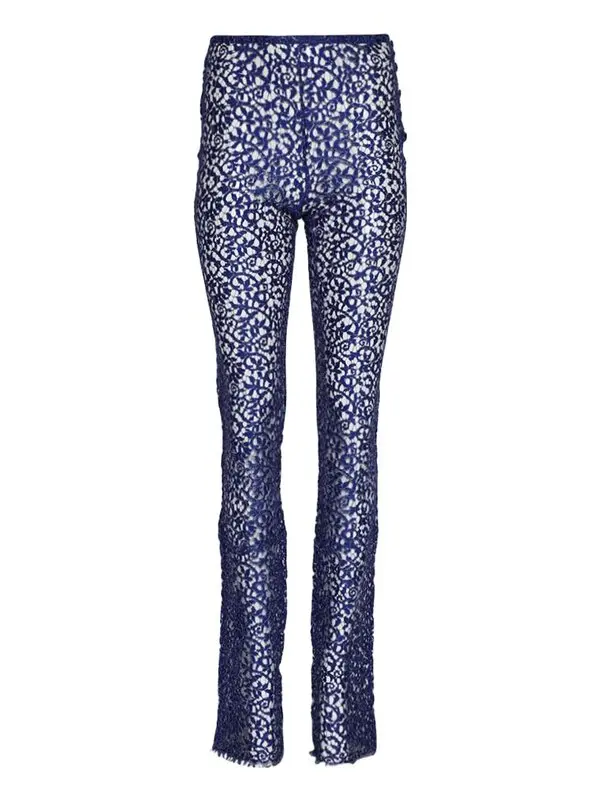 Coperni Lace Flared Trousers - Royal Blue