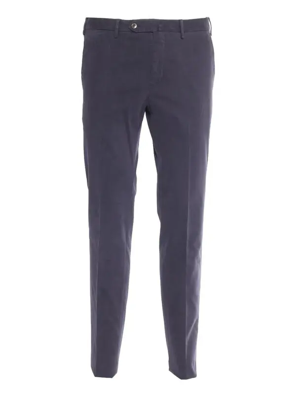 PT TORINO Slim Fit Flat Front Trousers - Blue