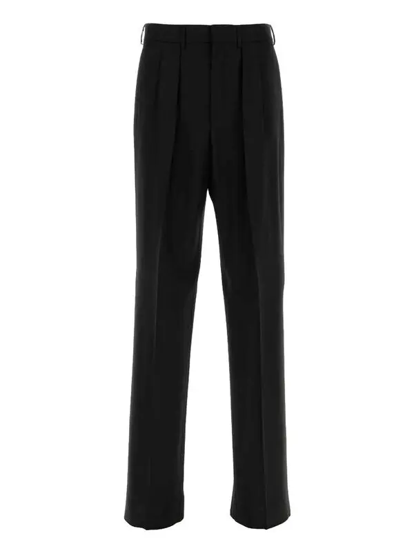 TOM FORD High Twist Broken Twill Double Pleat Pant - Black