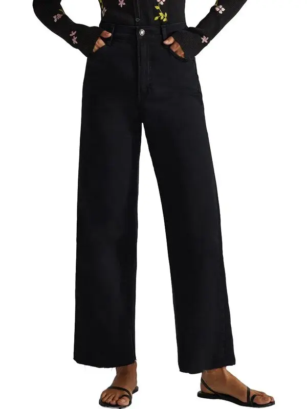 FAVORITE DAUGHTER The Mischa Wide Leg Jeans - Licorice