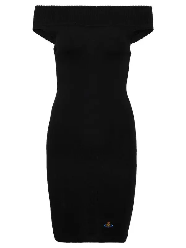 VIVIENNE WESTWOOD Valentina Off-the-shoulder Mini Dress - Black