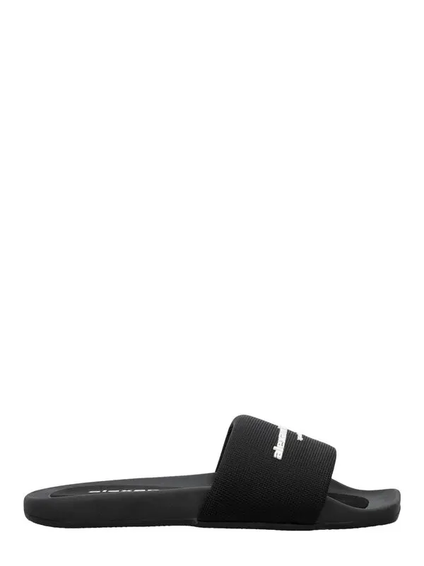 Alexander Wang Synthetic Fabric Slides - Black