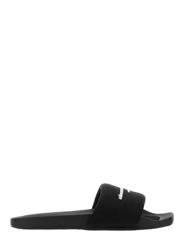Alexander Wang Synthetic Fabric Slides - Black
