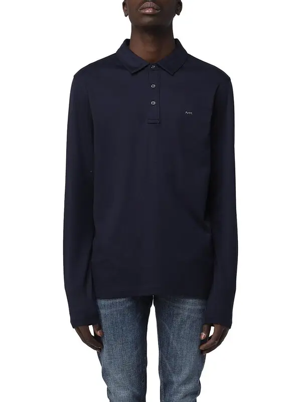 Michael Kors Polo Shirt In Cotton - Blue