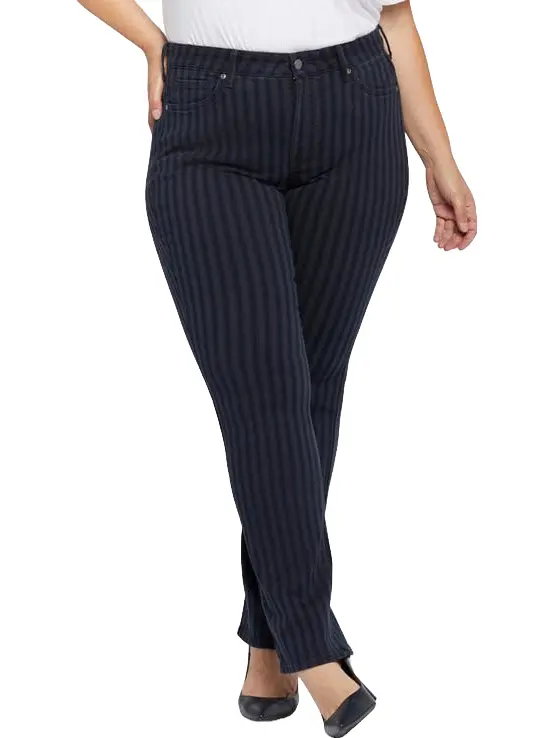 NYDJ Marilyn Vertical Stripe Straight Leg Jeans - Tahoe Stripe