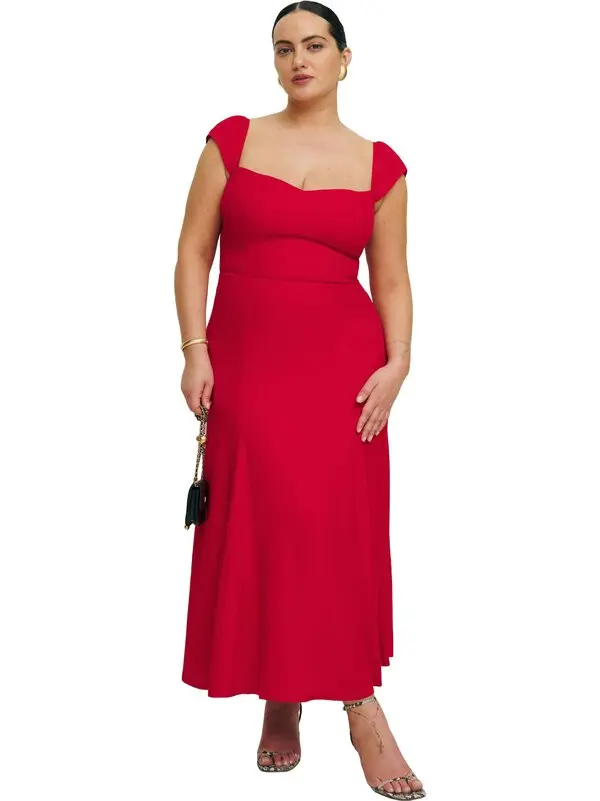 REFORMATION Bryson Midi Dress - Red