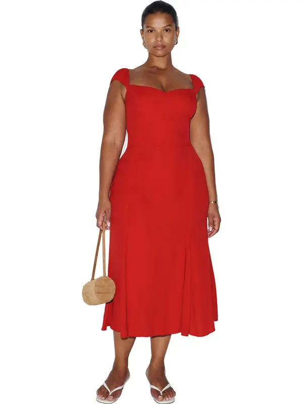 REFORMATION Bryson Midi Dress - Red