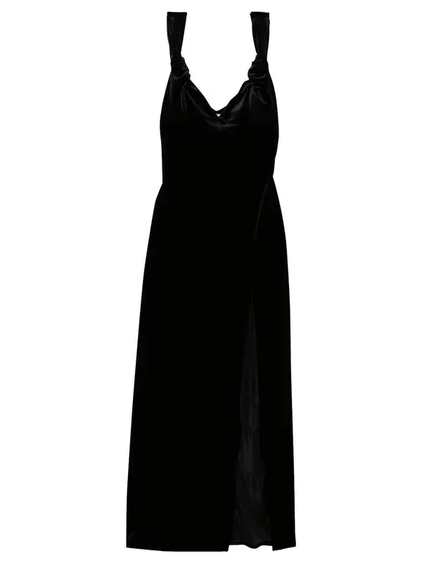 Galvan Liza Stretch-velvet Gown - Black