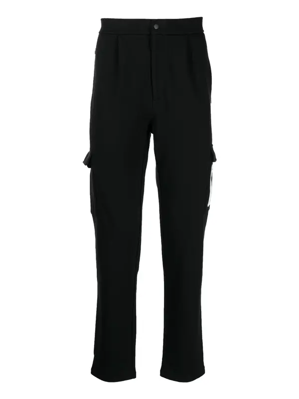 PORTS V Logo-patch Cotton Track Pants - Black