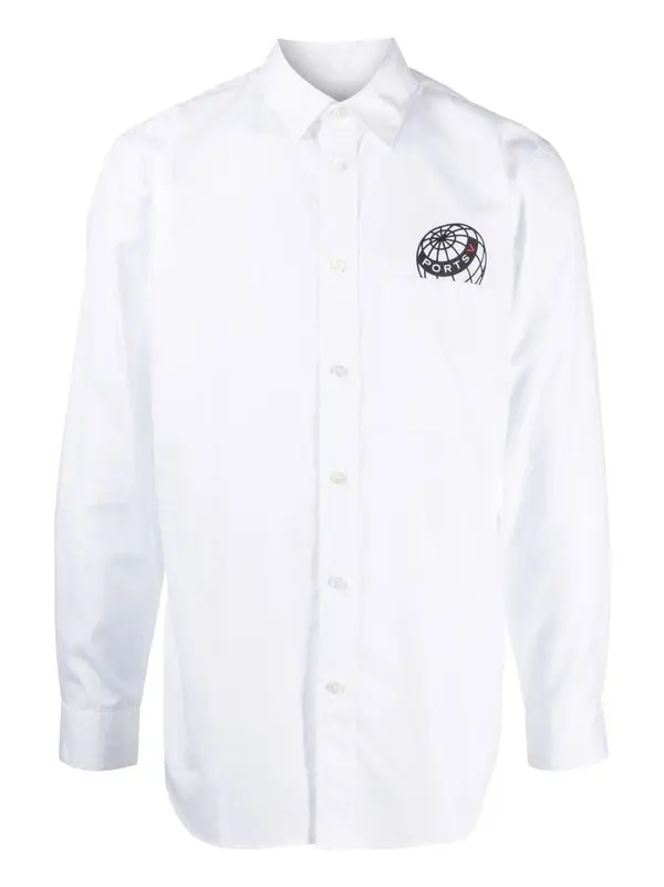PORTS V Logo-print Cotton Shirt - White