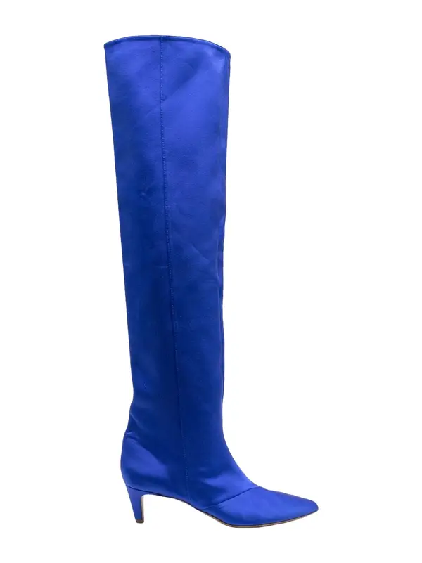 FORTE_FORTE 70mm Satin Knee-high Boots - Blue