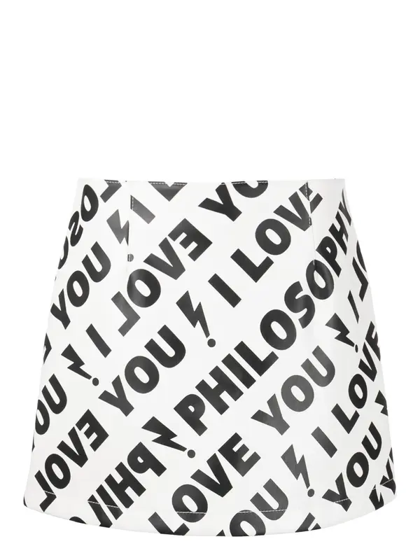 Philosophy Di Lorenzo Serafini Graphic-print Mini Skirt - White