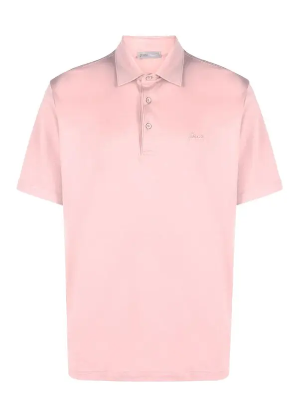 Herno Logo-embroidered Cotton Polo Shirt - Pink