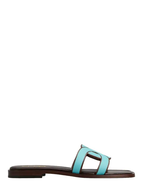 TOD'S Logo-strap Leather Sandals - Blue