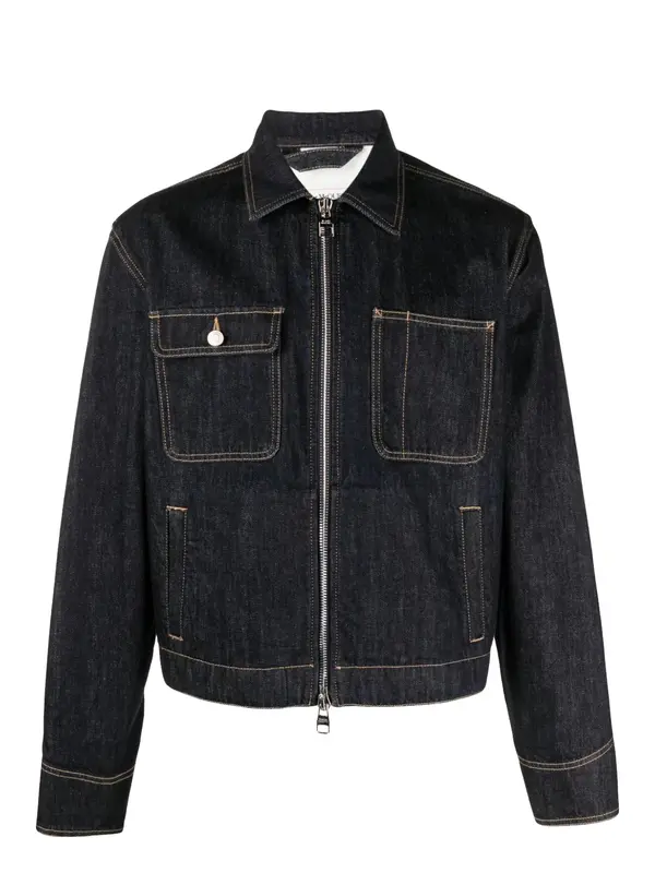 Alexander McQueen Zip-up Denim Jacket - Blue