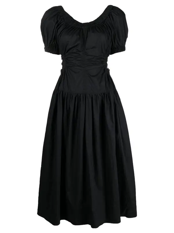 Ulla Johnson Golda Gathered Cut-out Dress - Black
