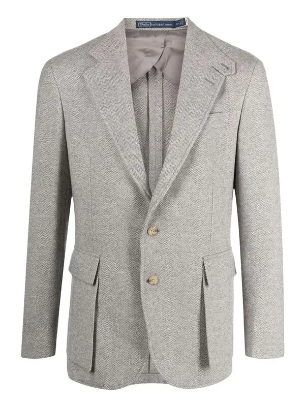 Polo Ralph Lauren The Rl67 Herringbone-pattern Blazer - Grey