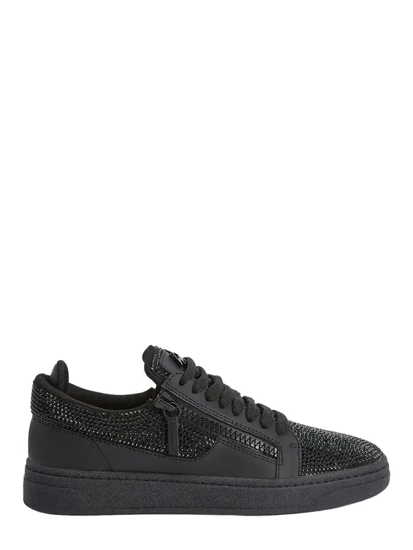 GIUSEPPE ZANOTTI Crystal-embellished Low-top Sneakers - Black