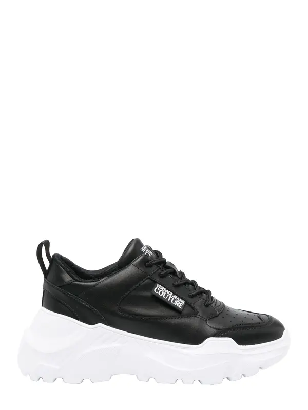 Versace Logo-patch Sneakers - Black