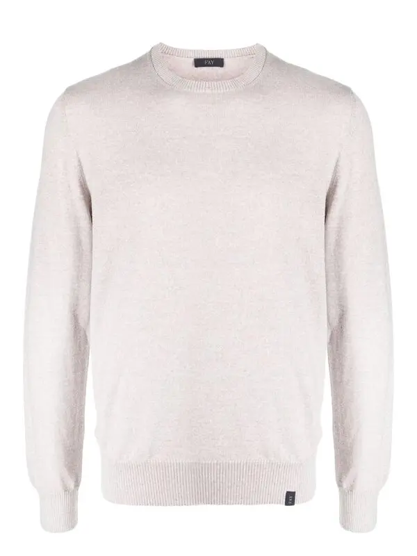 FAY Fine-knit Crew-neck Jumper - Grey