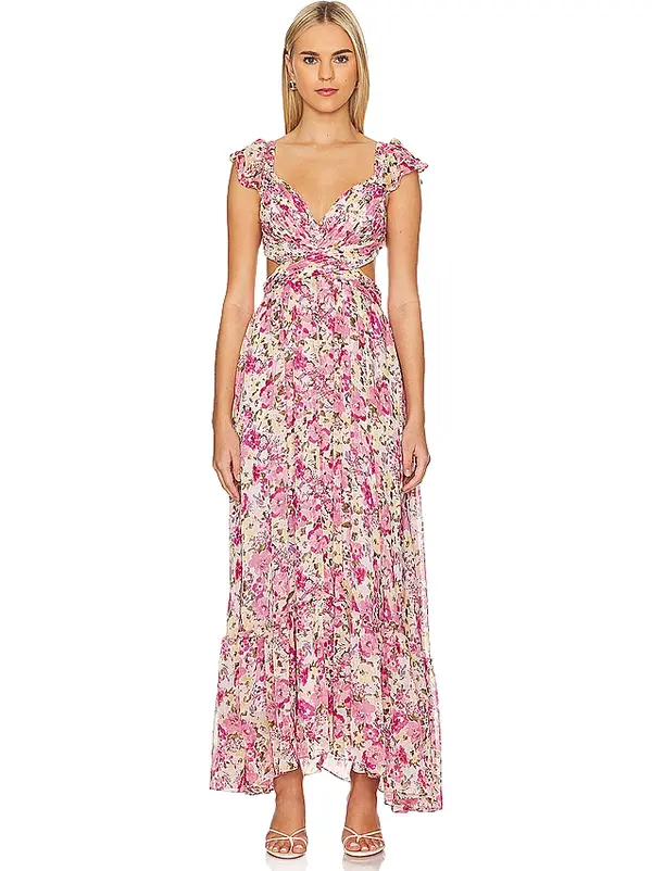 Astr The Label Primrose Maxi Dress - Pink Multi