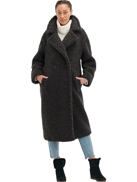 UGG Gertrude Long Teddy Coat - Black